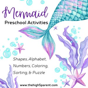 Mermaid Theme Worksheets and Activities for Toddlers and Preschoolers ...