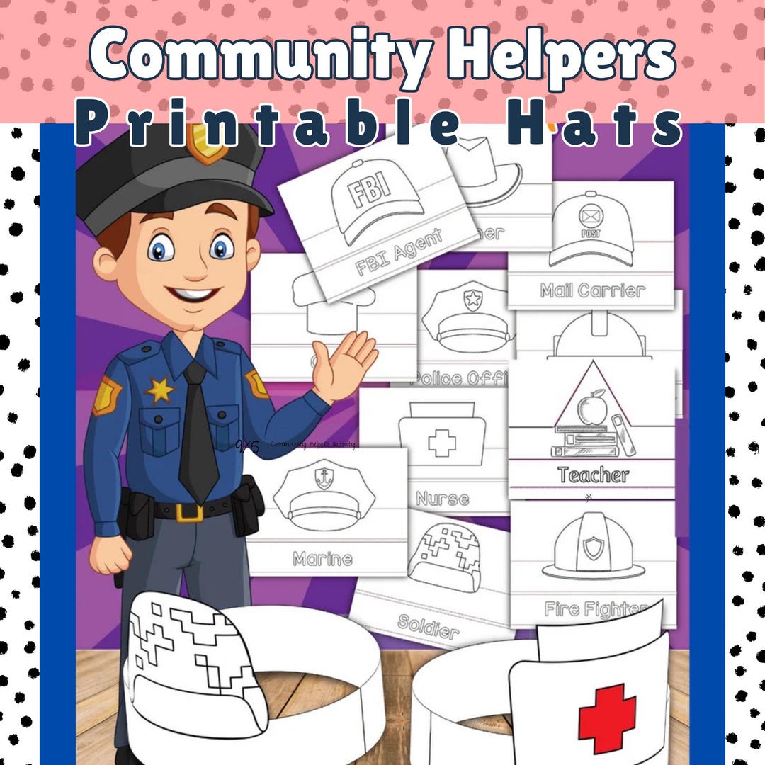 Community Helpers. Arts and Crafts Hat Templates. Extension Activity ...