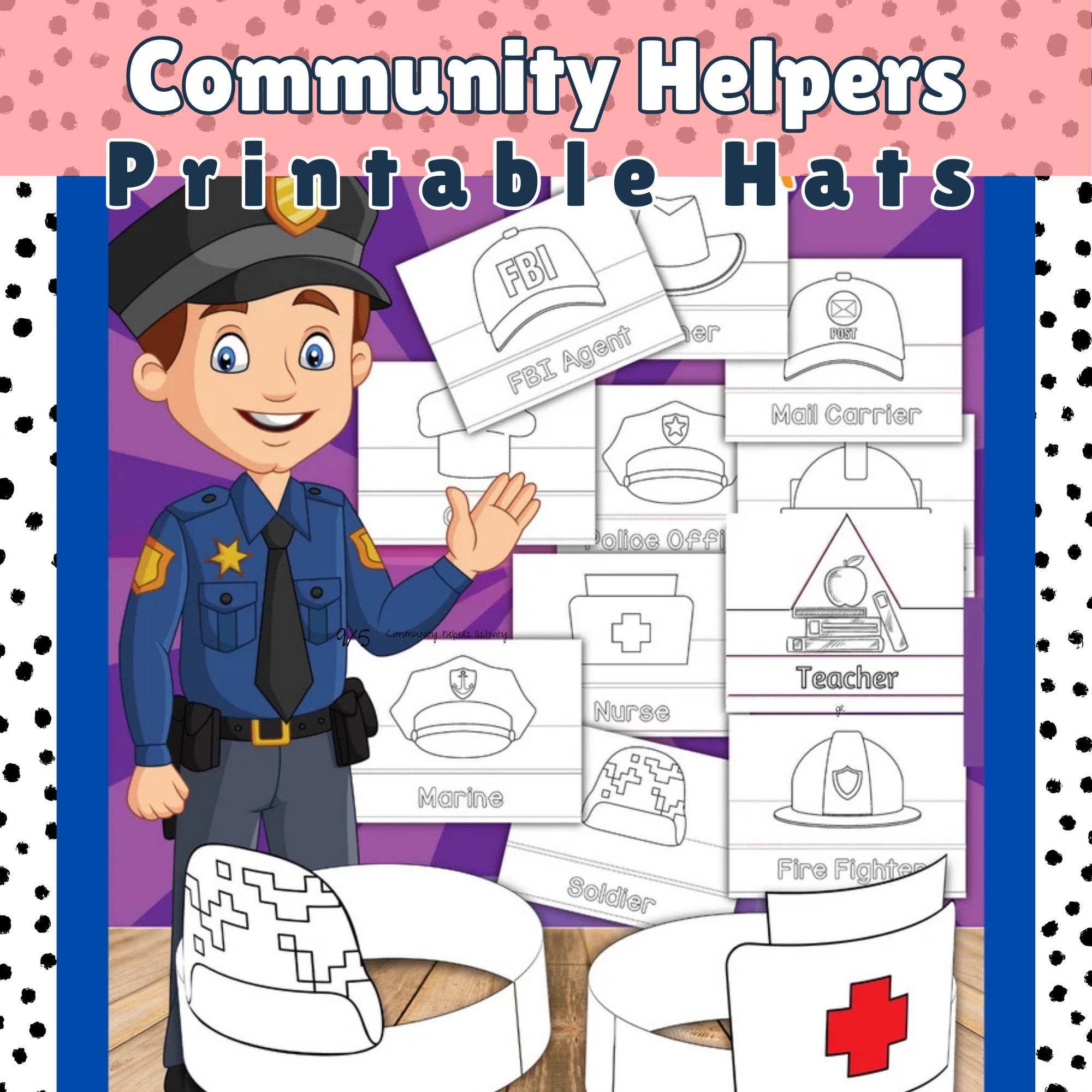Community Helpers. Arts and Crafts Hat Templates. Extension Activity ...
