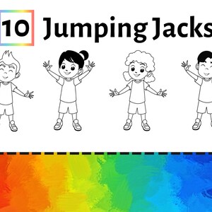 Brain Break Cards. Rainbow Theme. 5 Structured Fitness Posters - Etsy