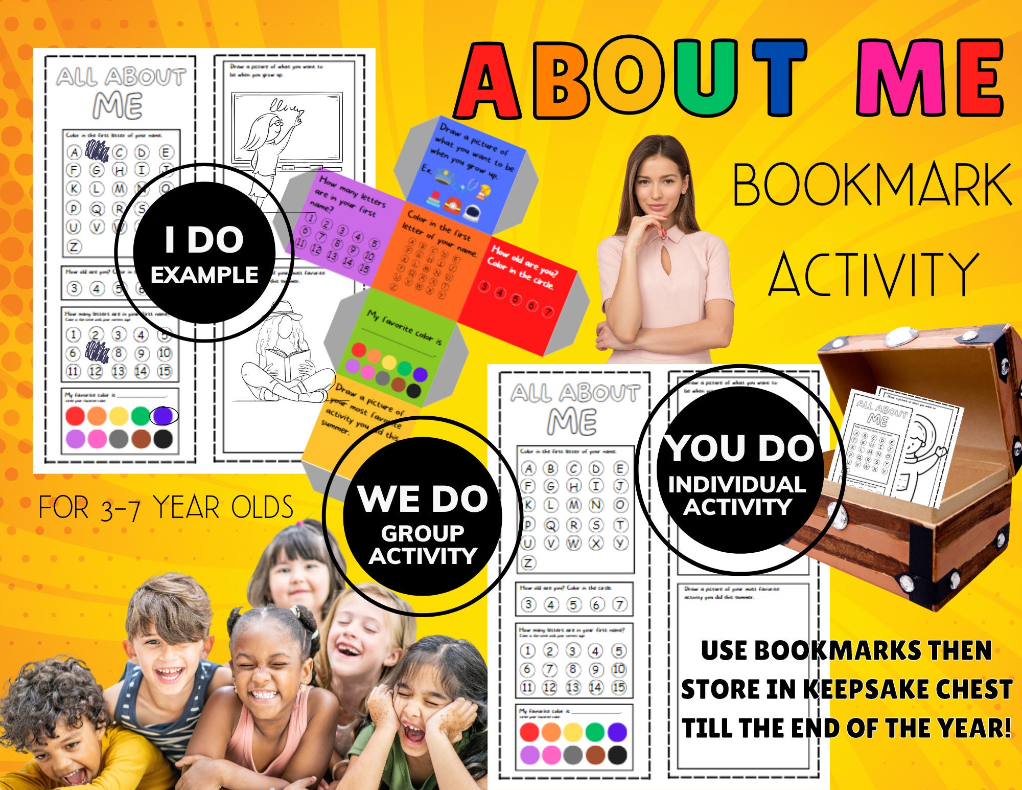 All About Me DIY Bookmarks. Get to Know You Game. Back to School ...