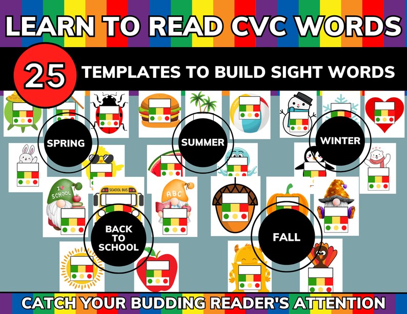 Learn to Read CVC Words. Learn Letters and Blend Sounds With Eye ...