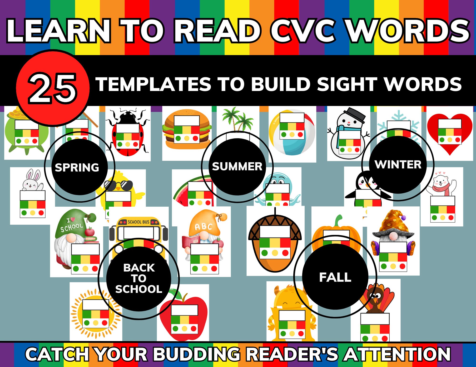 Learn to Read CVC Words. Learn Letters and Blend Sounds With Eye ...