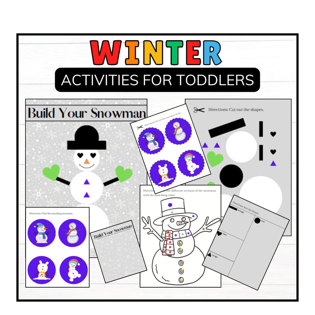 Winter Activities for Toddlers. Build Your Own Frosty the Snowman. - Etsy