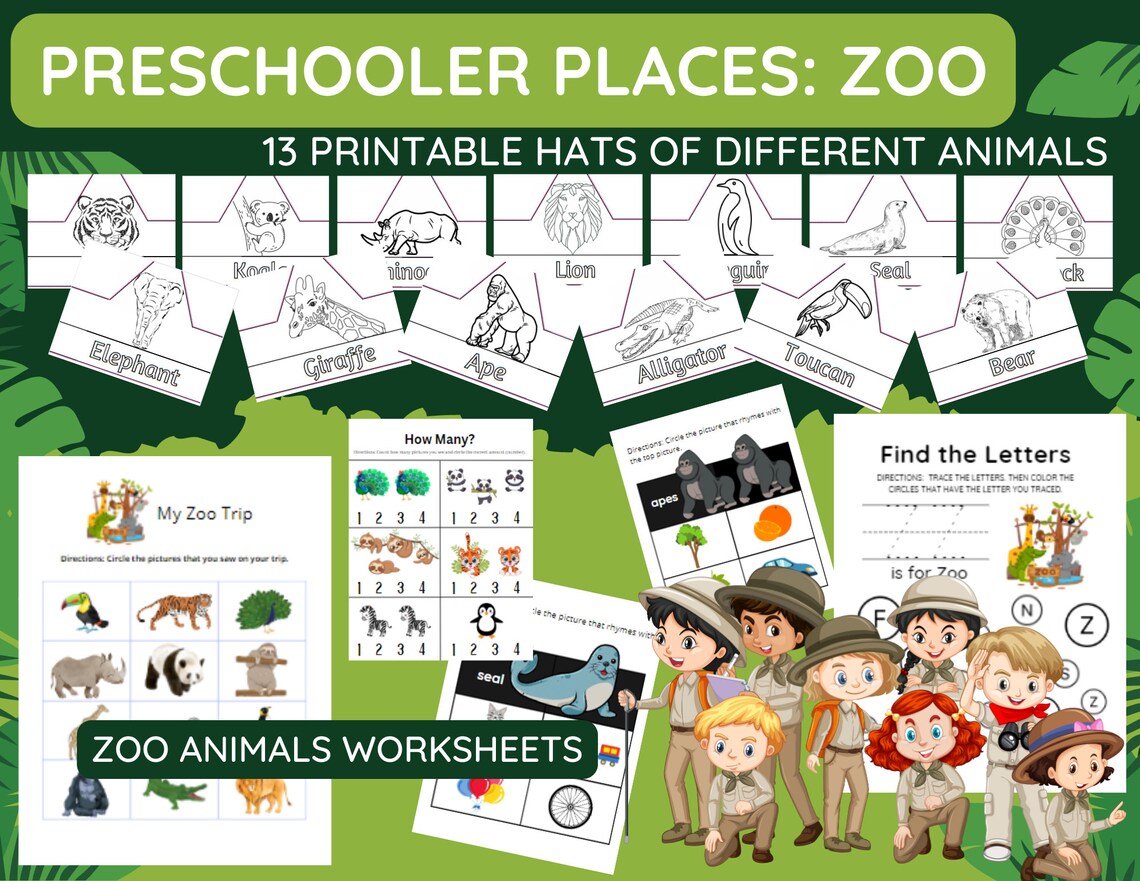 Zoo Toddler Activities. Printable Hats for Your Zoo Pals. Printable ...