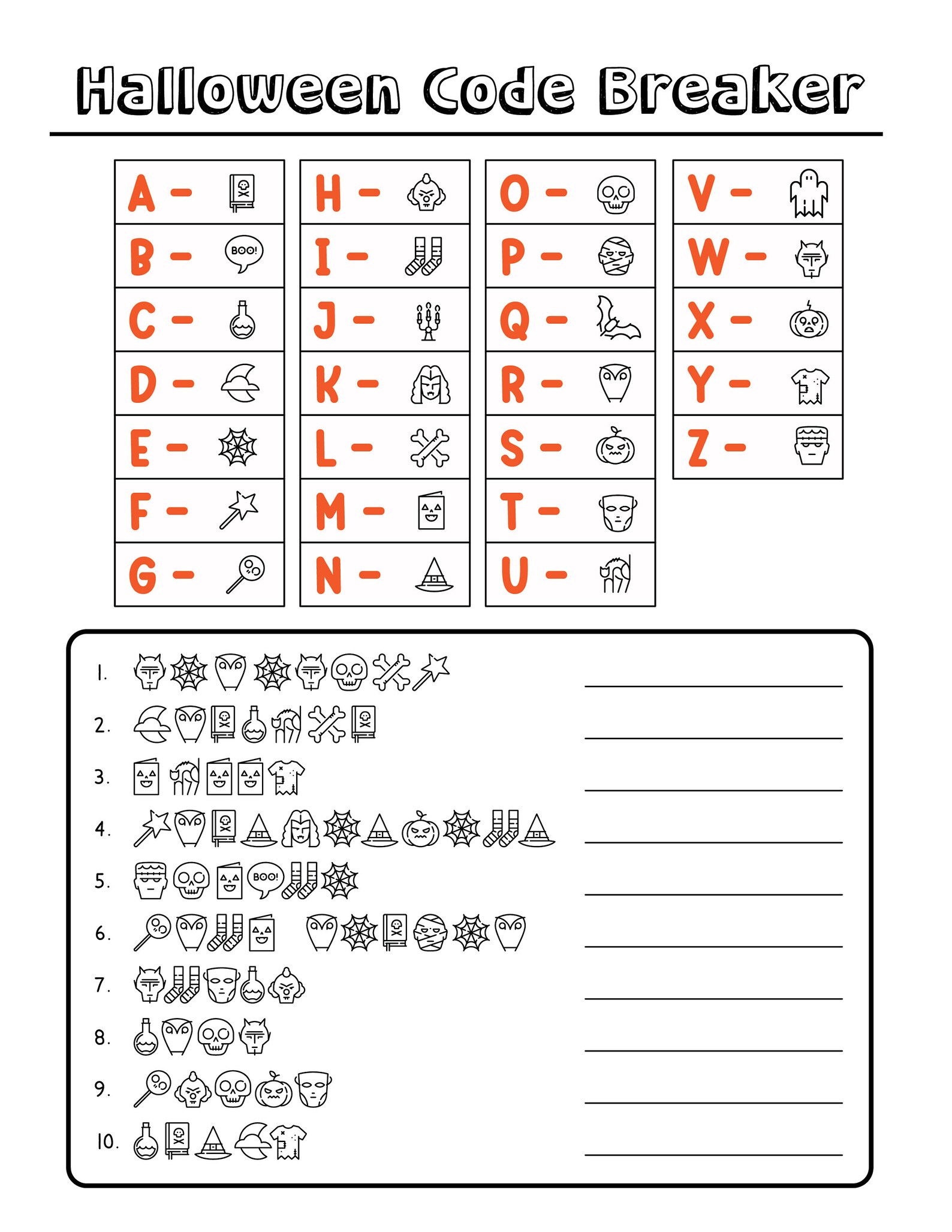 Halloween Worksheet Bundle. Word Scramble. Crossword Puzzle. - Etsy