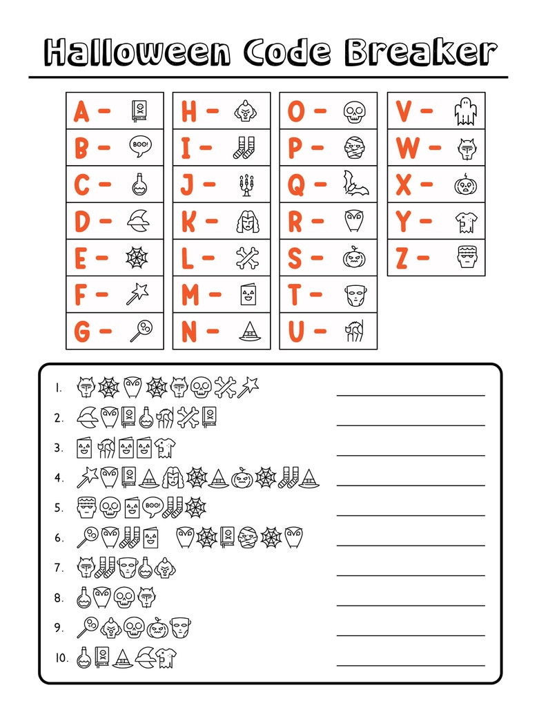 Halloween Worksheet Bundle. Word Scramble. Crossword Puzzle. - Etsy