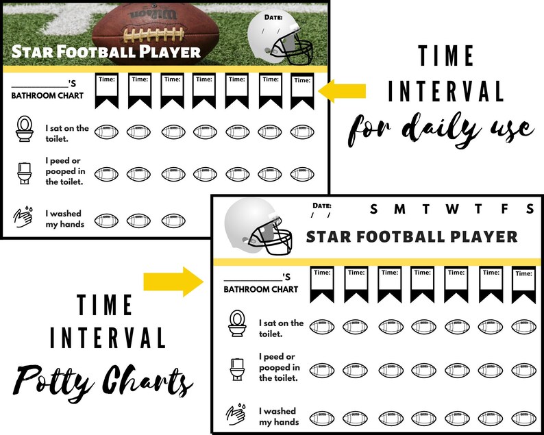 Potty Training. Potty Training Chart. Football Theme to Inspire ...