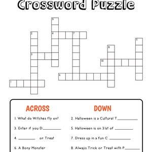 Halloween Worksheet Bundle. Word Scramble. Crossword Puzzle. - Etsy
