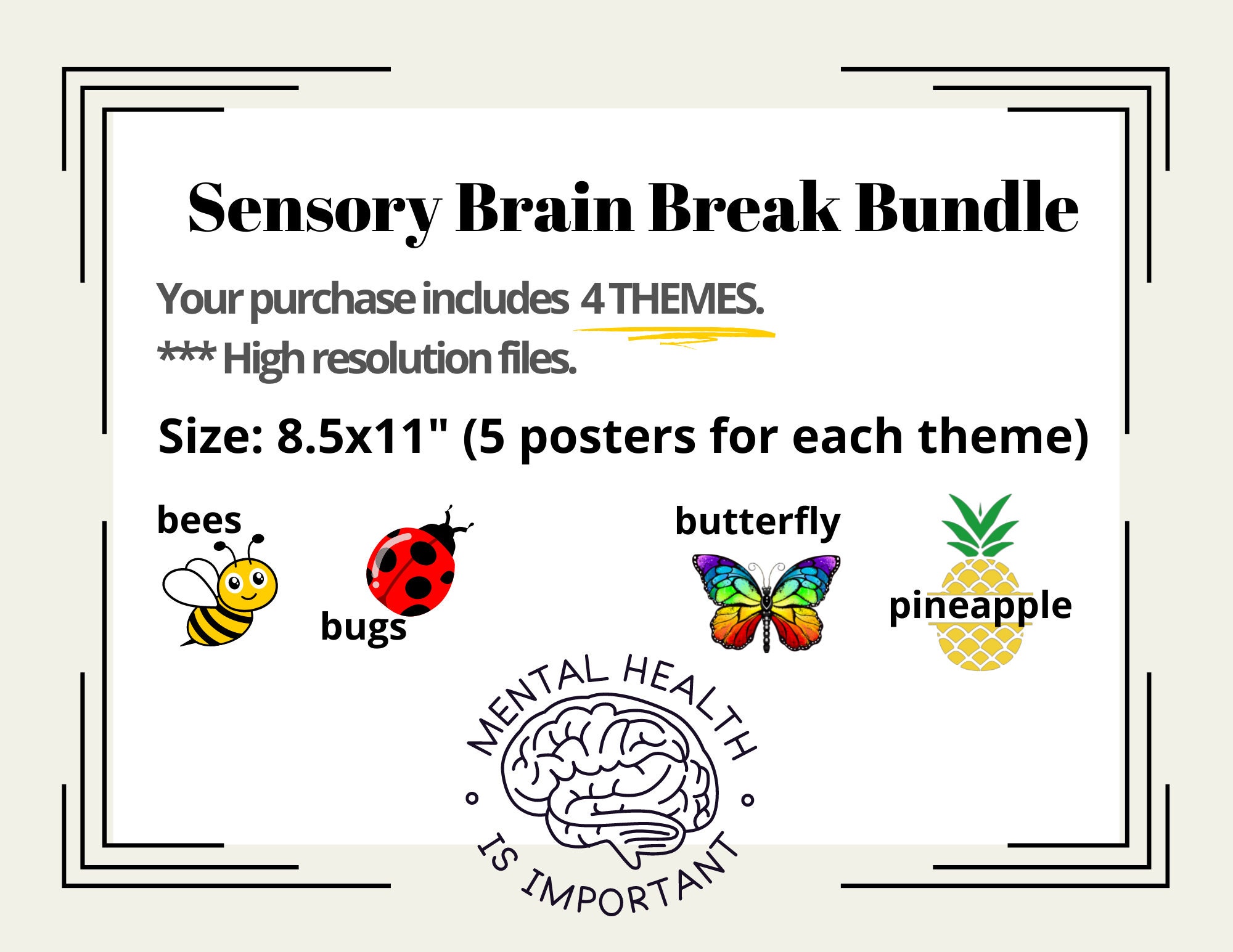 BUNDLE Brain Break Cards. Mental Health Kids Activity. 5 Structured ...