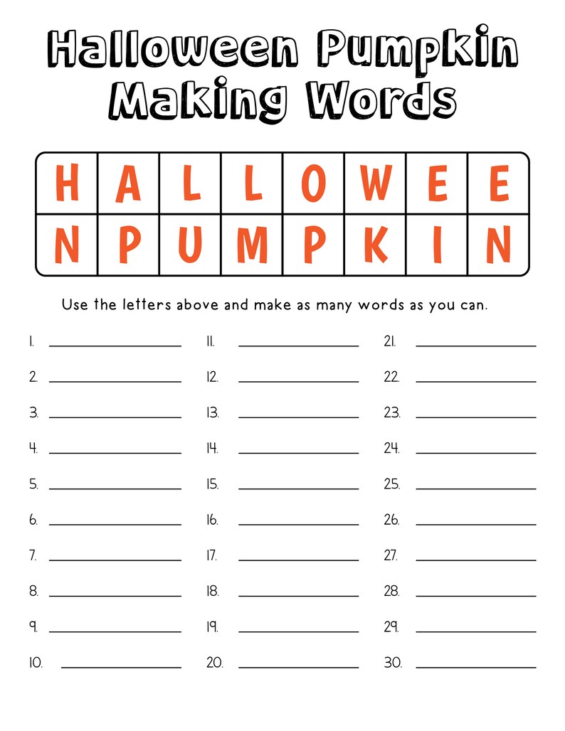 Halloween Worksheet Bundle. Word Scramble. Crossword Puzzle. Code ...