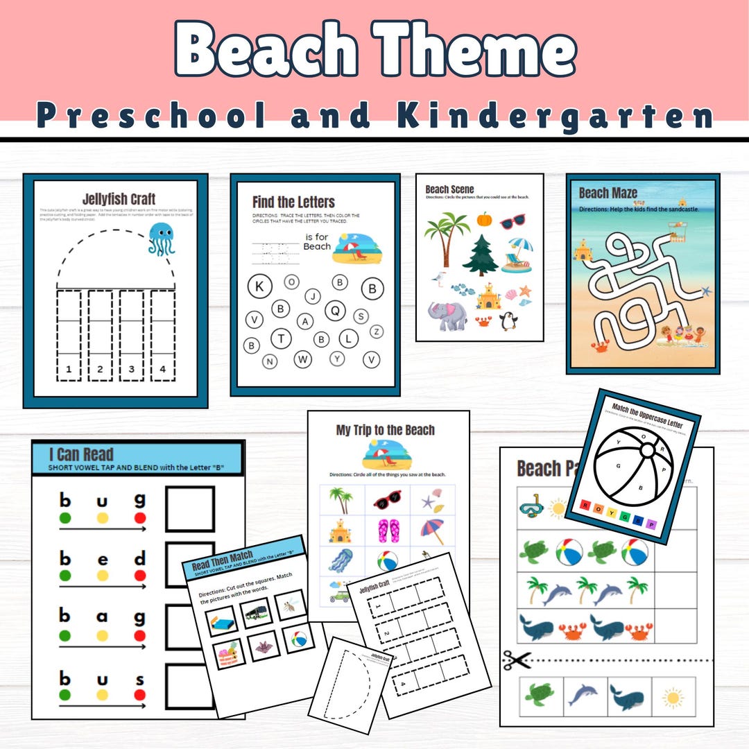 Beach Toddler Activities. Printable Unit Study for Kids. Tot School ...