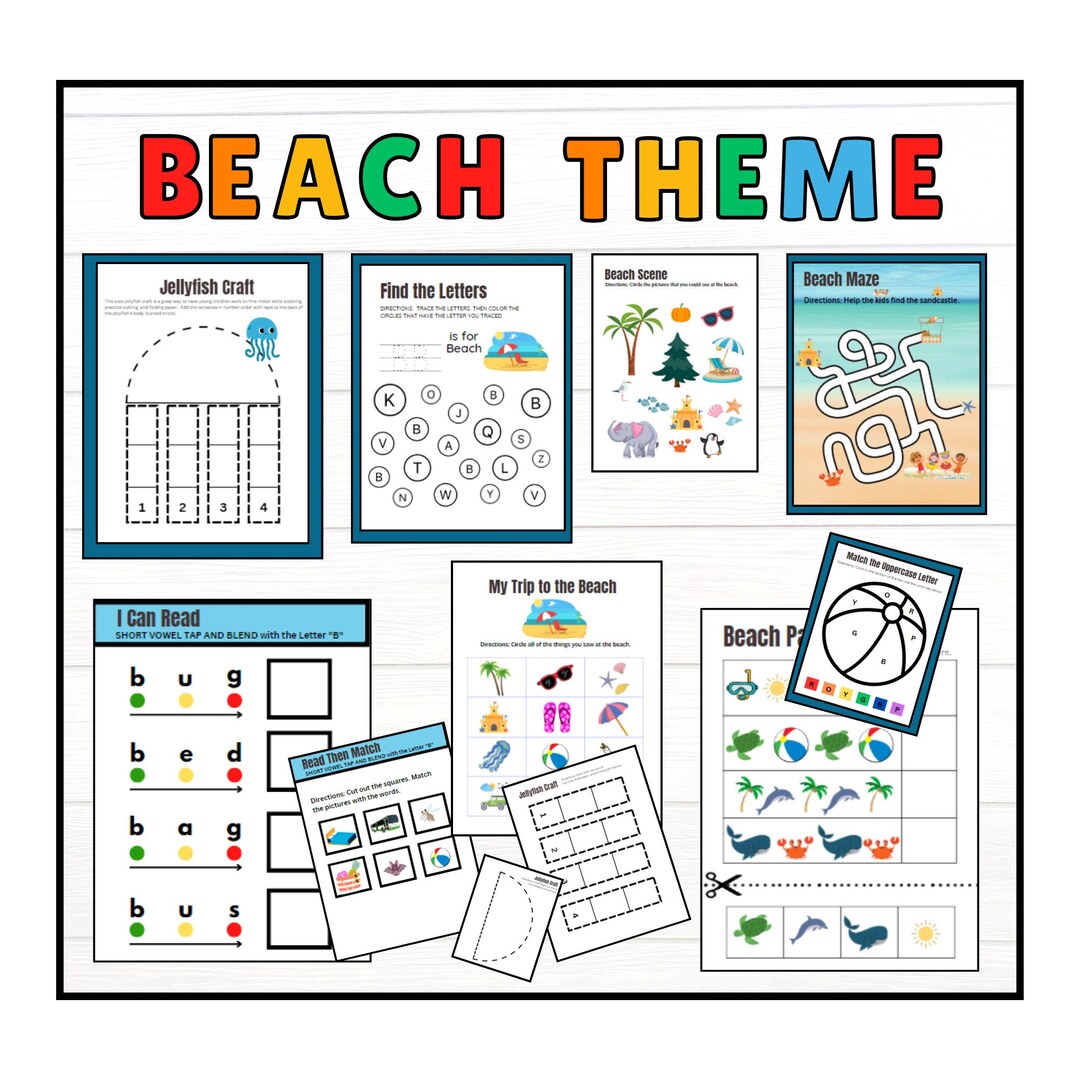 Beach Toddler Activities. Printable Unit Study for Kids. Tot School ...