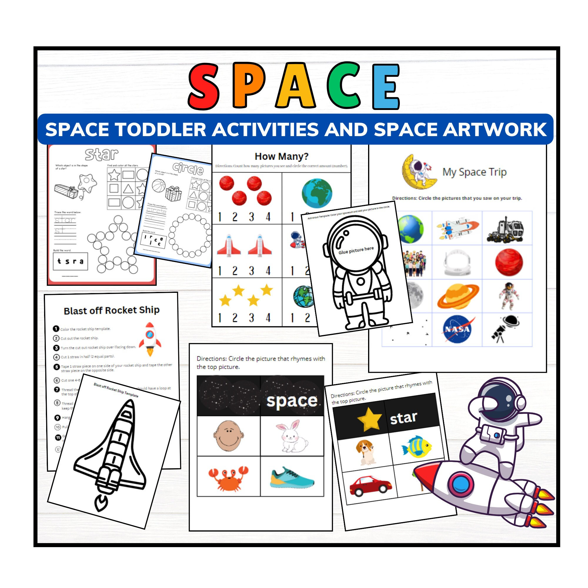 Space Printable Unit Study for Kids. Space Toddler Activities and Space ...