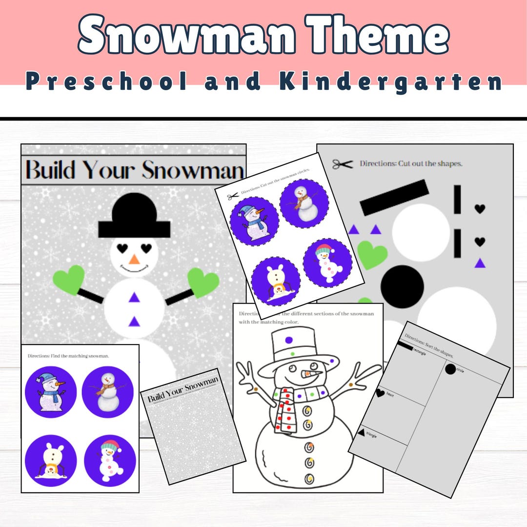 Winter Activities for Toddlers. Build Your Own Frosty the Snowman. - Etsy