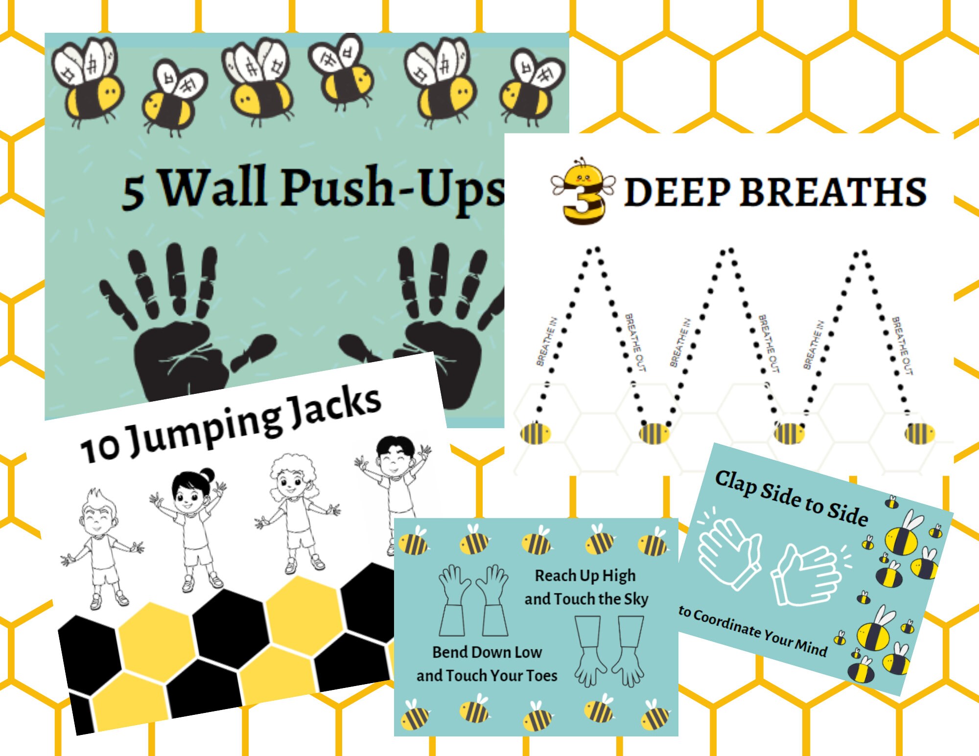 BUNDLE Brain Break Cards. Mental Health Kids Activity. 5 Structured ...