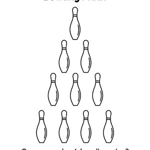 Bowling Themed Kindergarten Math Review. Counting Worksheets, Coloring ...