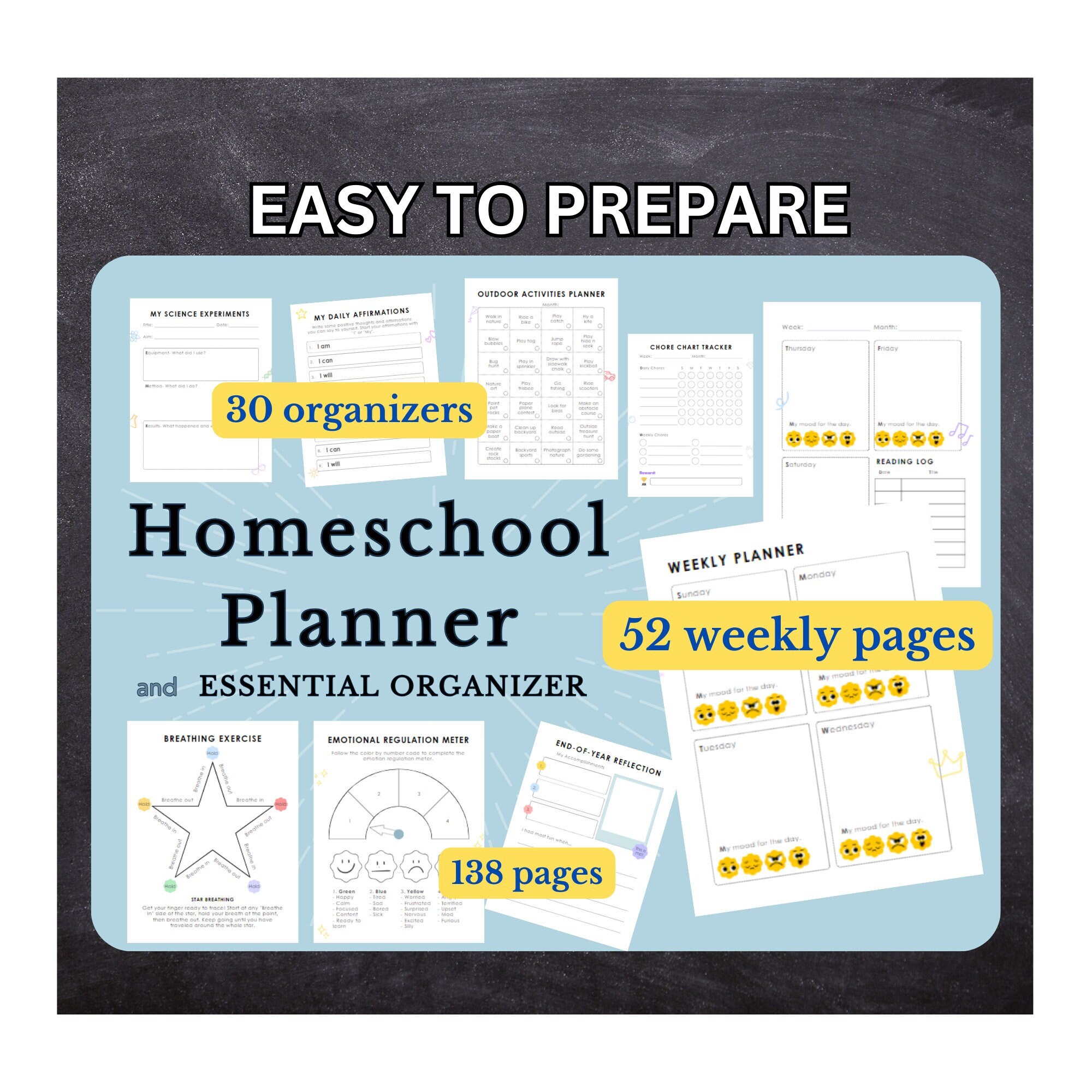 Year at a Glance and Week at a Glance Homeschool Planner. Emotional ...