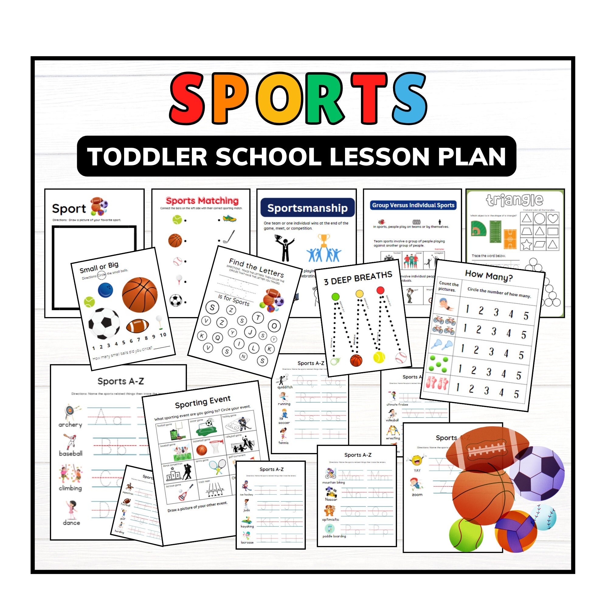 Sports Toddler Activities. Homeschool Preschool Curriculum. Tot School ...