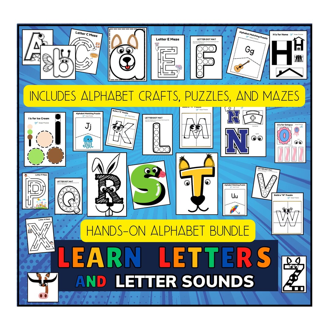 Alphabet Bundle. Learn Letters Letter Sounds. Alphabet Worksheets ...