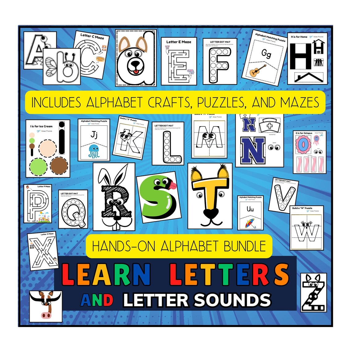 Alphabet Bundle. Learn Letters Letter Sounds. Alphabet Worksheets ...