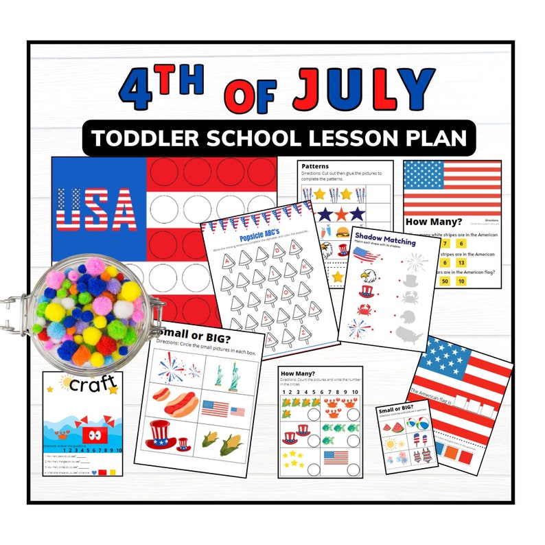 4th of July Toddler Activities. Homeschool Preschool Curriculum ...