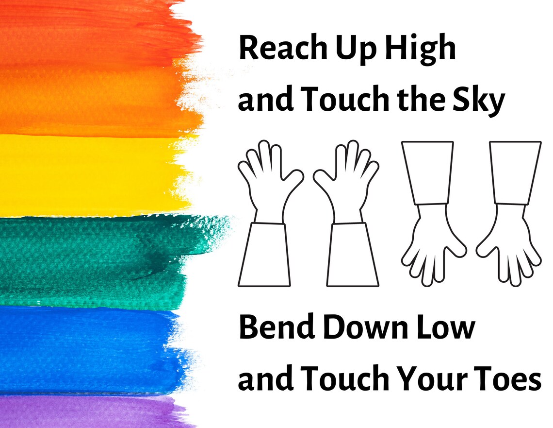 Brain Break Cards. Rainbow Theme. 5 Structured Fitness Posters - Etsy