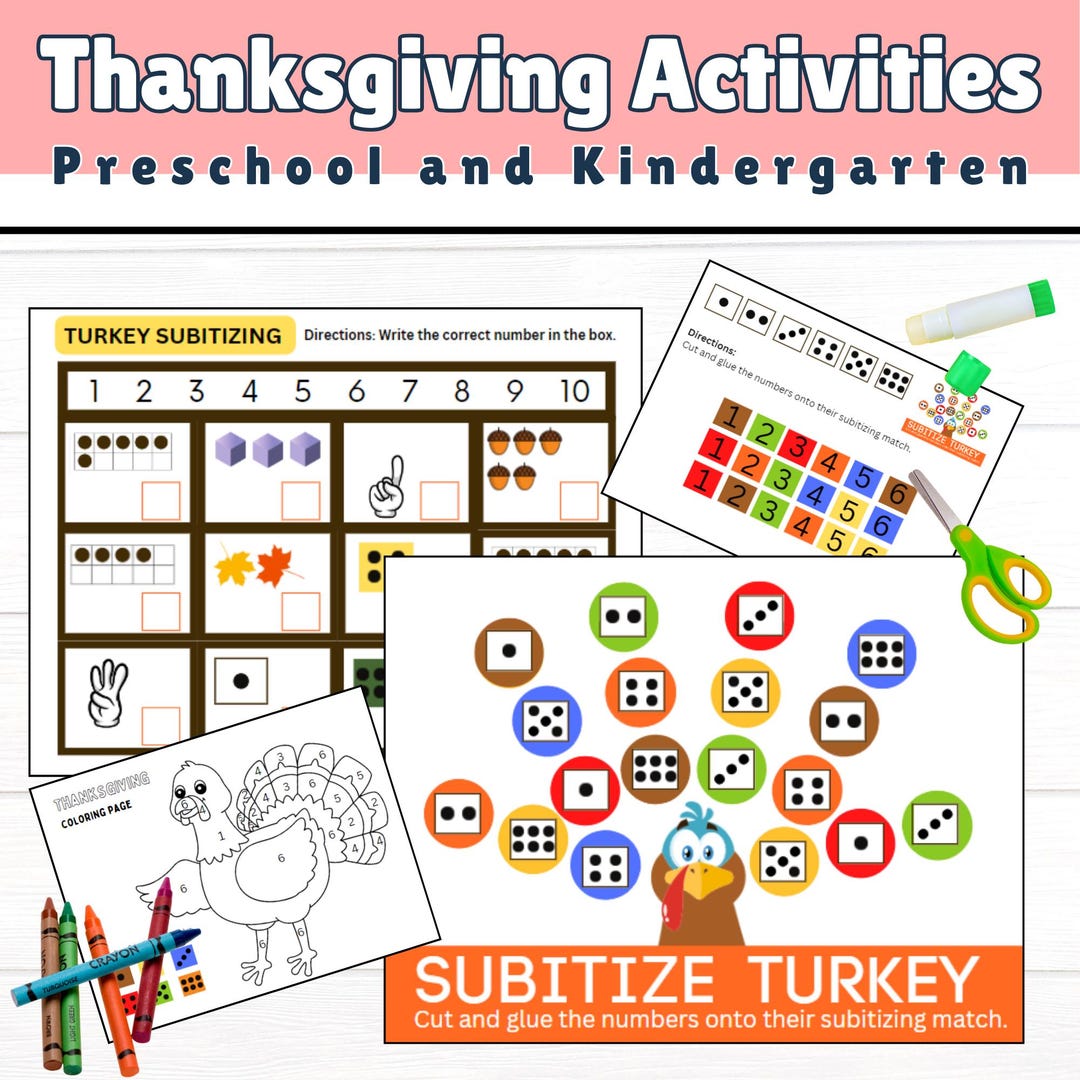 Thanksgiving Activities for Young Children. Subitizing Turkey. Mental ...