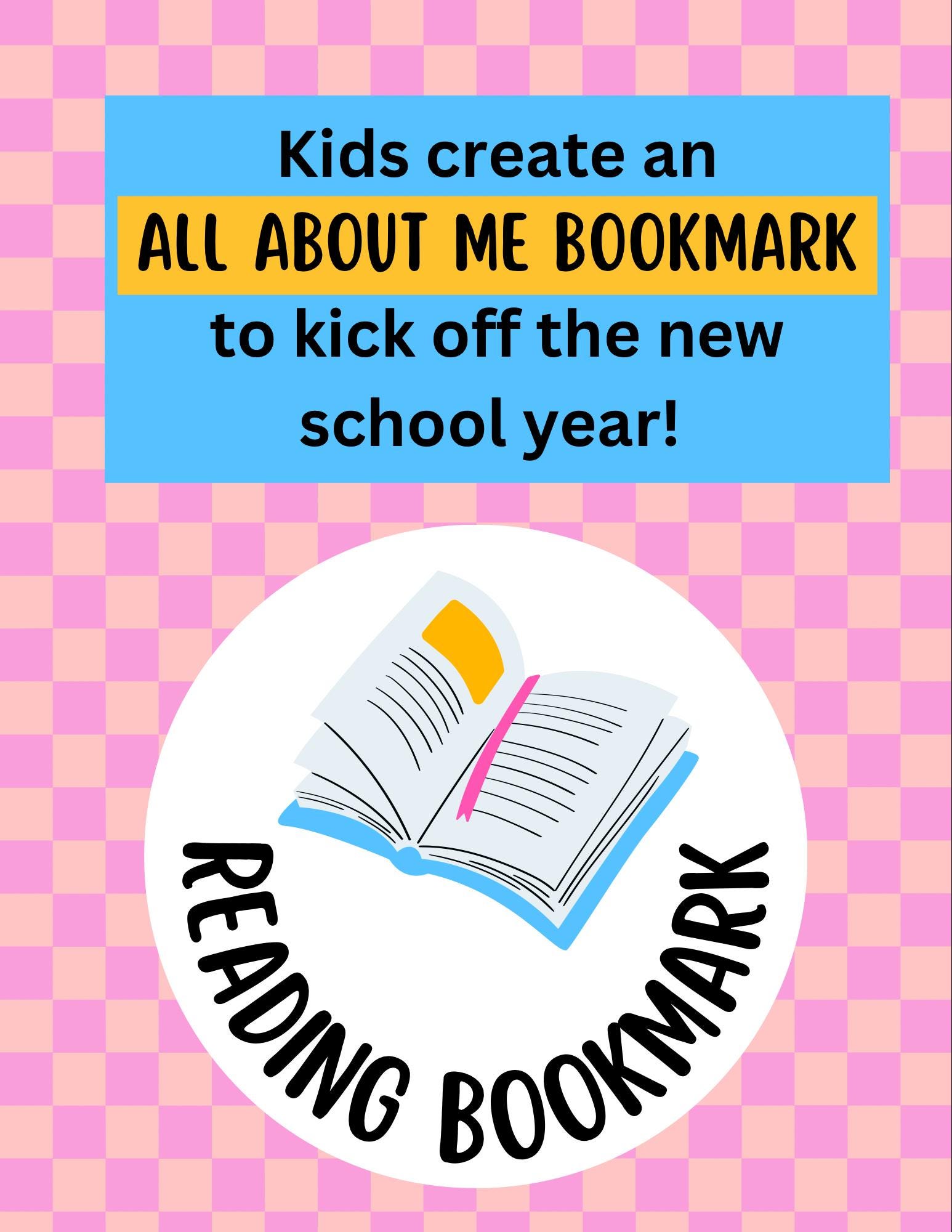 All About Me DIY Bookmarks. Get to Know You Game. Back to School ...