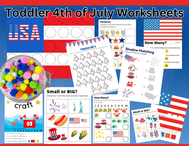 4th of July Toddler Activities. Homeschool Preschool Curriculum ...