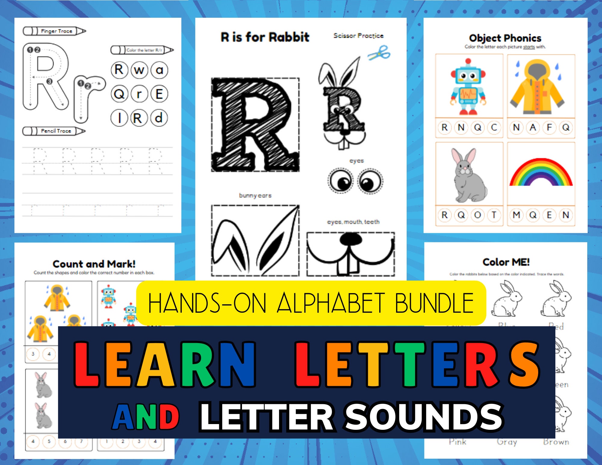 Alphabet Bundle. Learn Letters Letter Sounds. Alphabet Worksheets ...