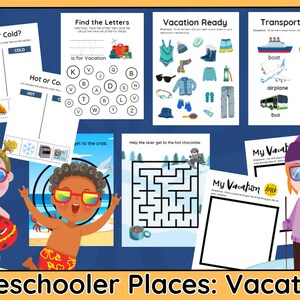 Vacation Toddler Activities. Printable Unit Study for Kids. Tot School ...