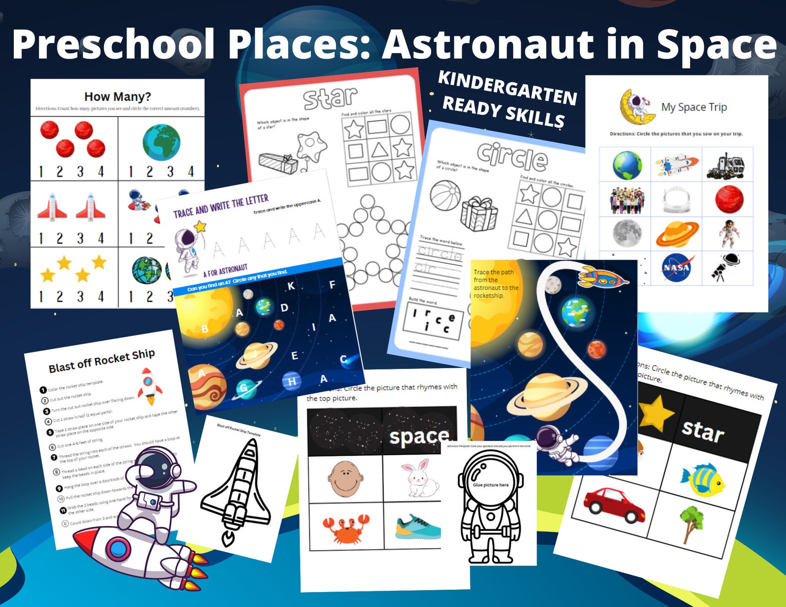 Space Printable Unit Study for Kids. Space Toddler Activities and Space ...