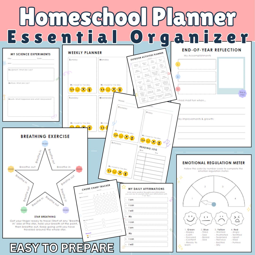 Year at a Glance and Week at a Glance Homeschool Planner. Emotional ...