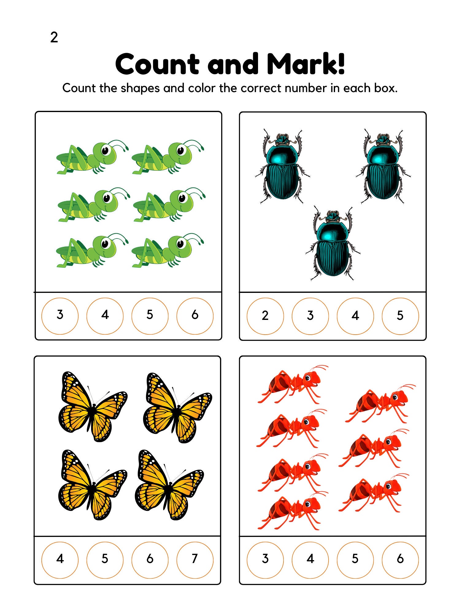 Bug Theme Education Activities. Kindergarten Worksheets With Different ...