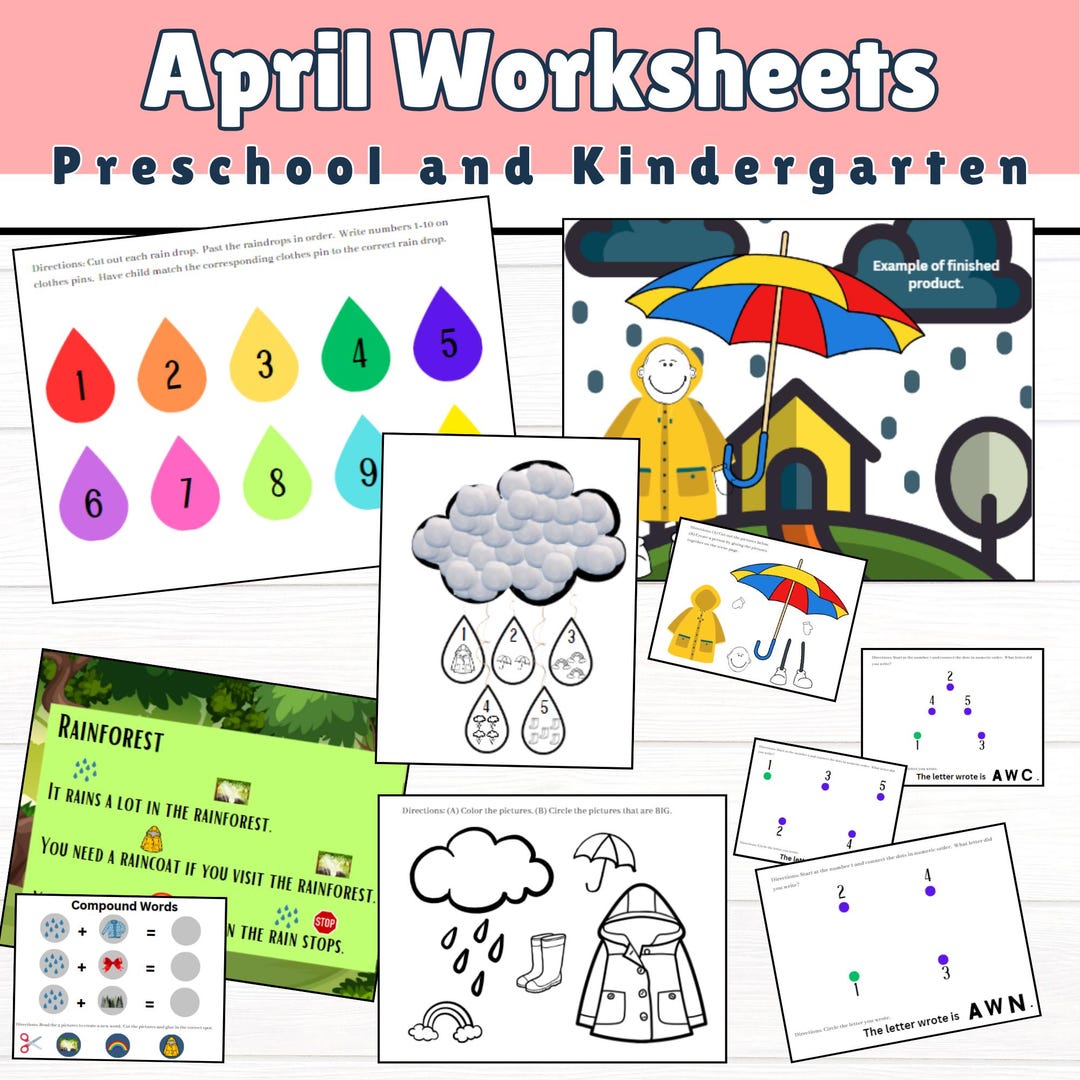 April Showers Toddler Activities. Printable Unit of Study for Kids ...