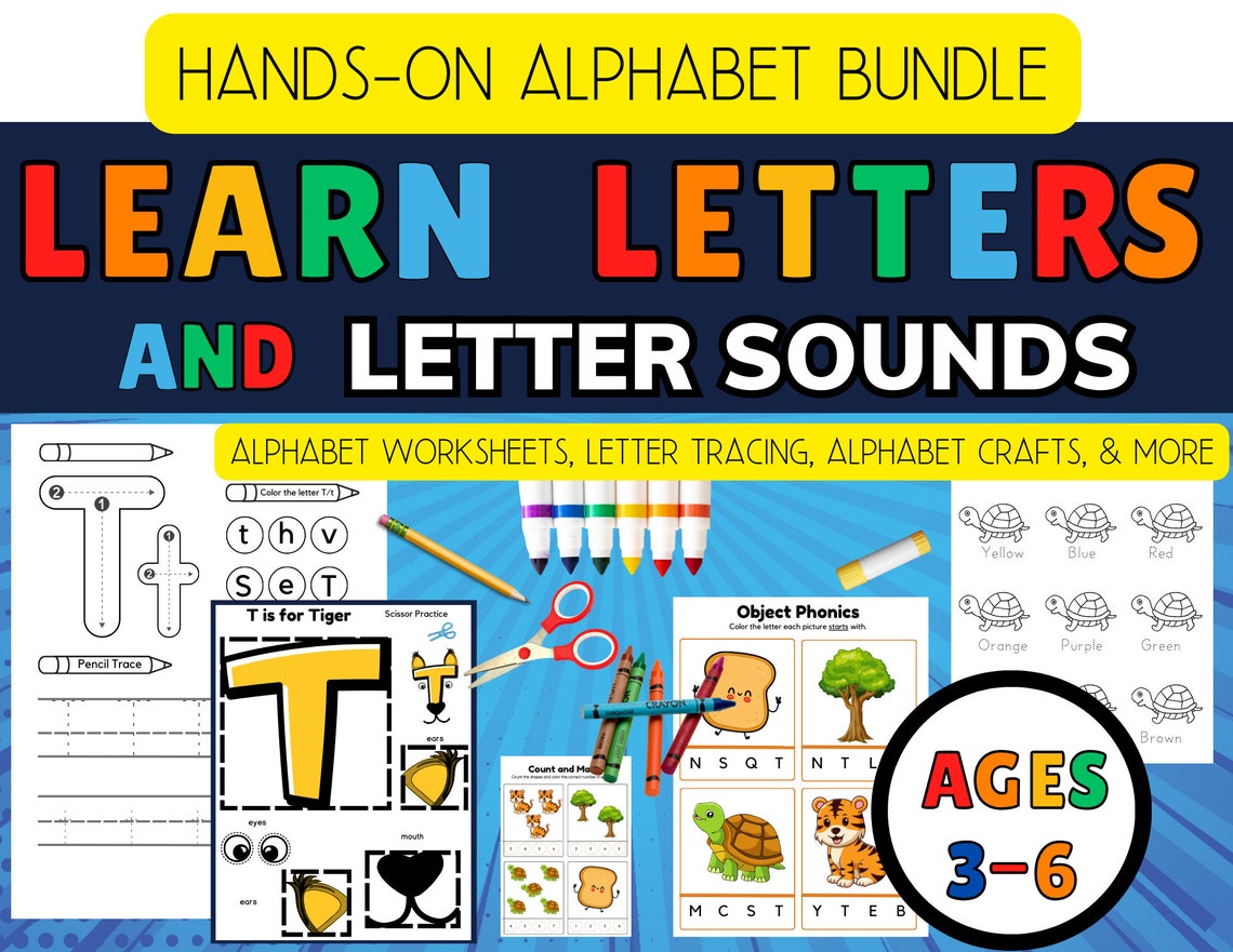 Alphabet Bundle. Learn Letters Letter Sounds. Alphabet Worksheets ...