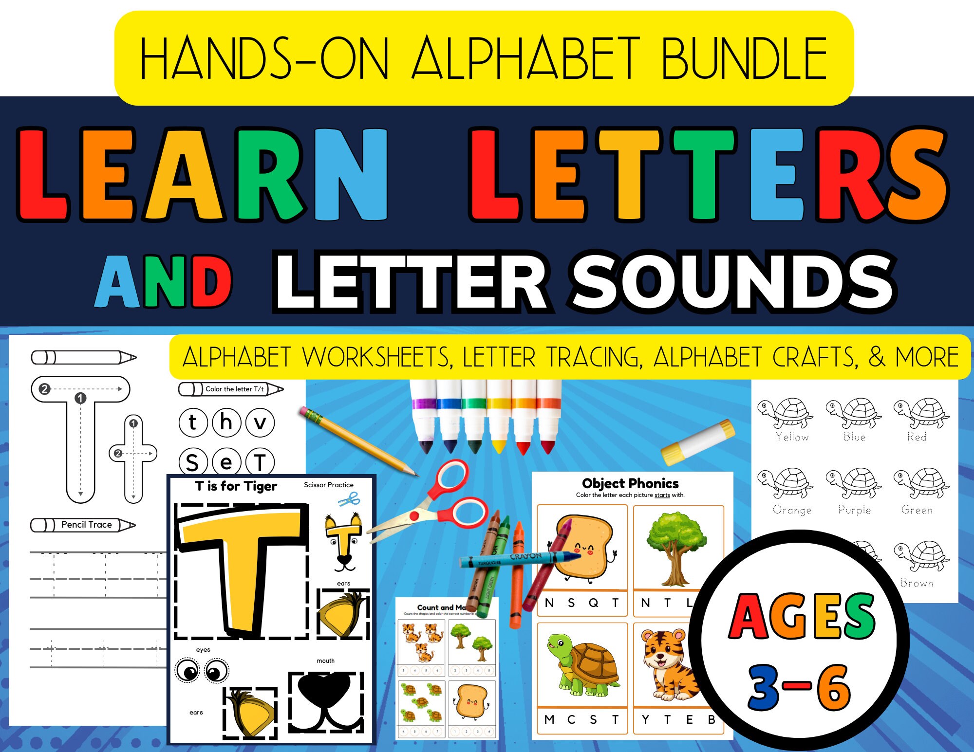 Alphabet Bundle. Learn Letters Letter Sounds. Alphabet Worksheets ...