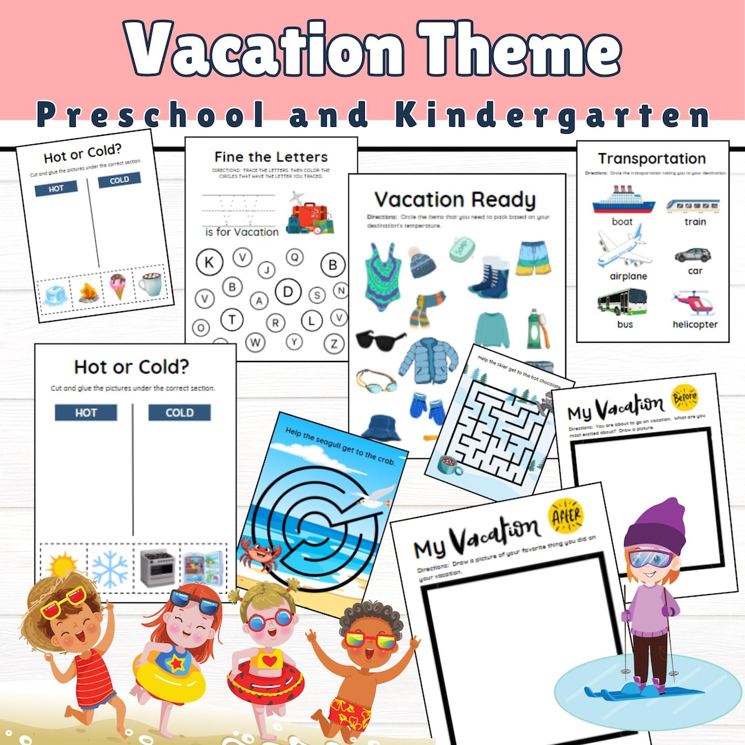 Vacation Toddler Activities. Printable Unit Study for Kids. Tot School ...