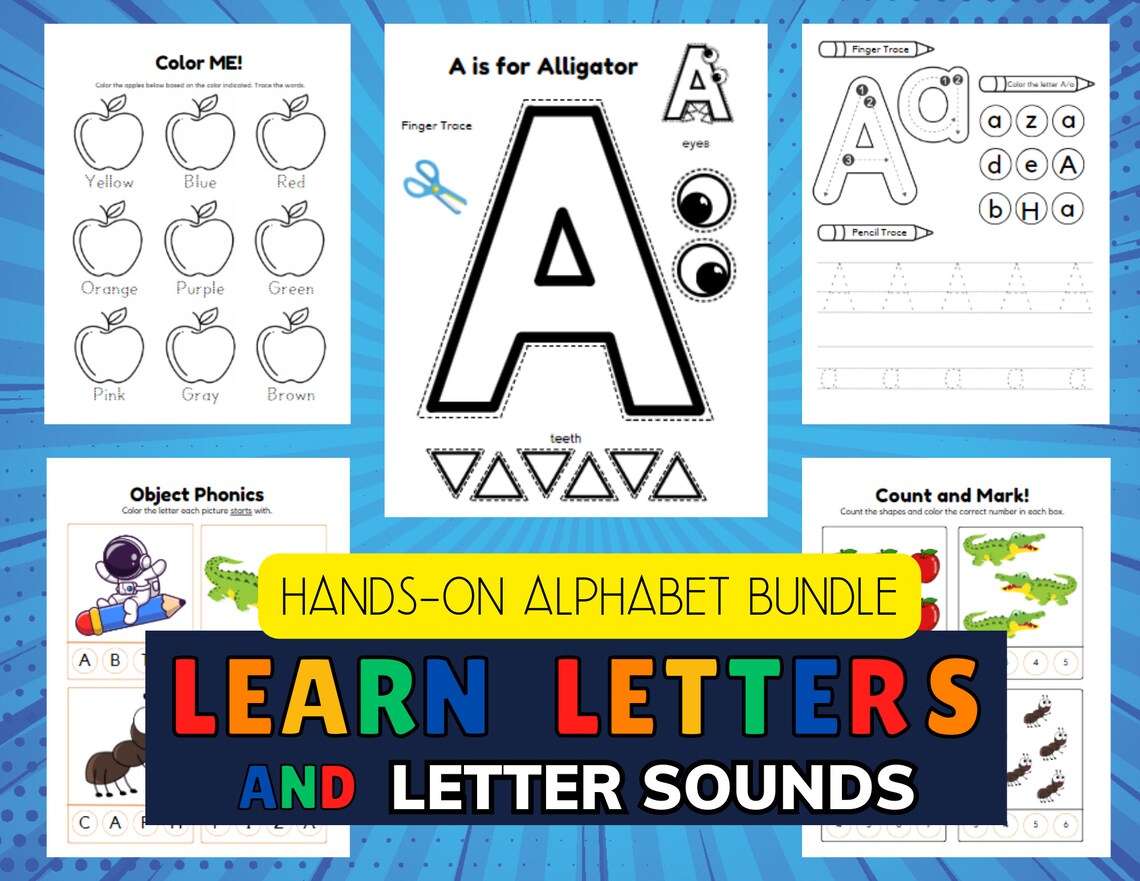 Alphabet Bundle. Learn Letters Letter Sounds. Alphabet Worksheets ...