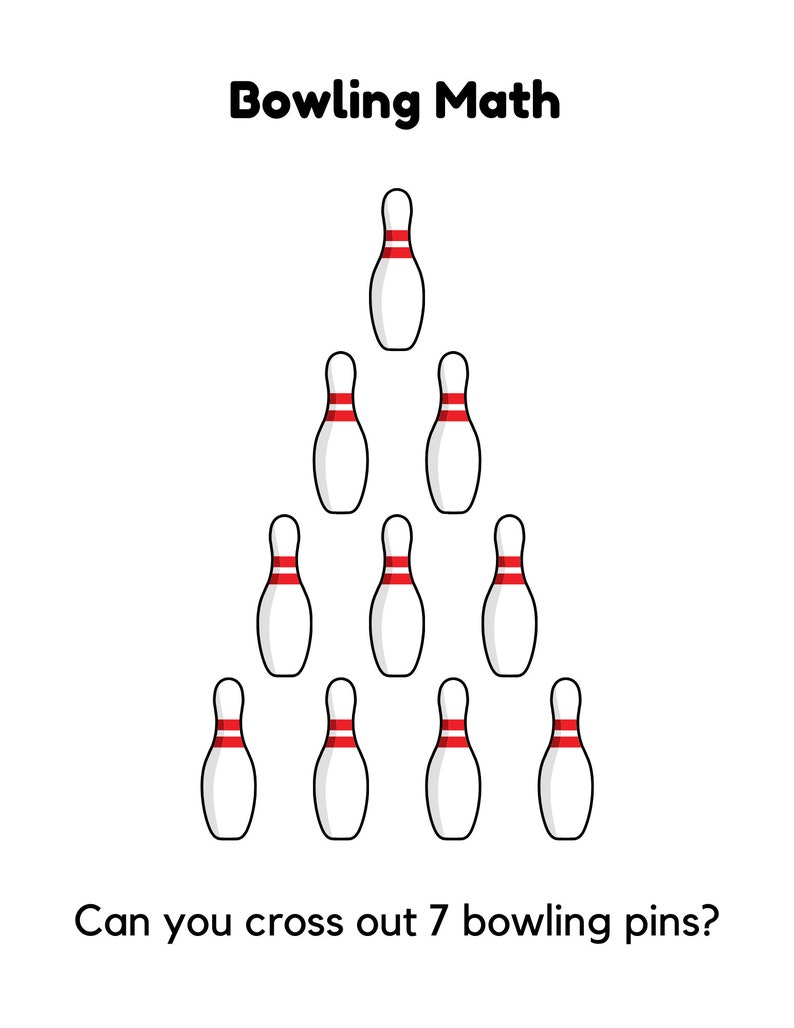 Bowling Themed Kindergarten Math Review. Counting Worksheets, Coloring ...
