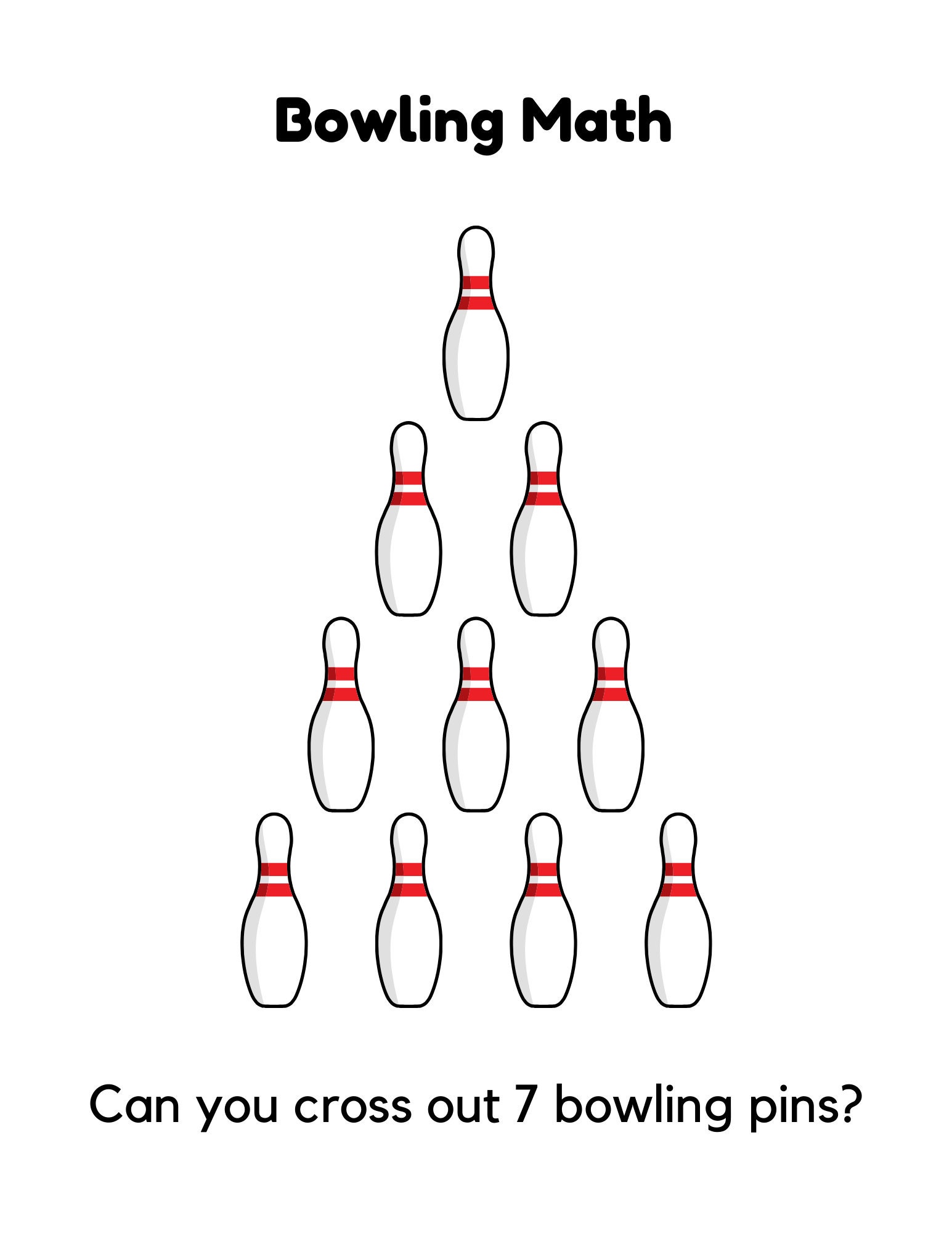 Bowling Themed Kindergarten Math Review. Counting Worksheets, Coloring ...