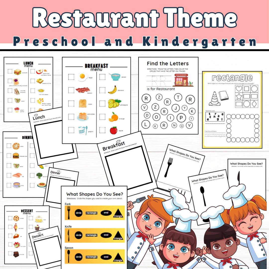 Restaurant Toddler Activities. Homeschool Preschool Curriculum. Letter ...