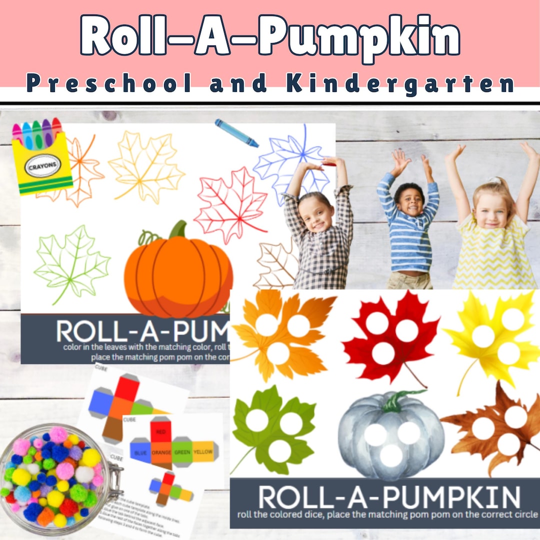 Fall Kids Game. Roll A Pumpkin. Identify Colors. - Etsy