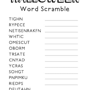 Halloween Worksheet Bundle. Word Scramble. Crossword Puzzle. - Etsy