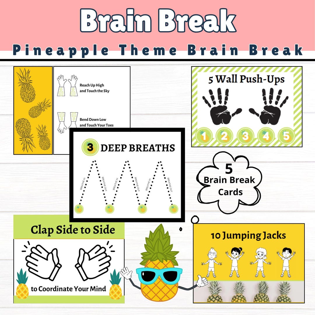 Brain Break Cards. Mental Health Kids Activity. 5 Structured Fitness ...