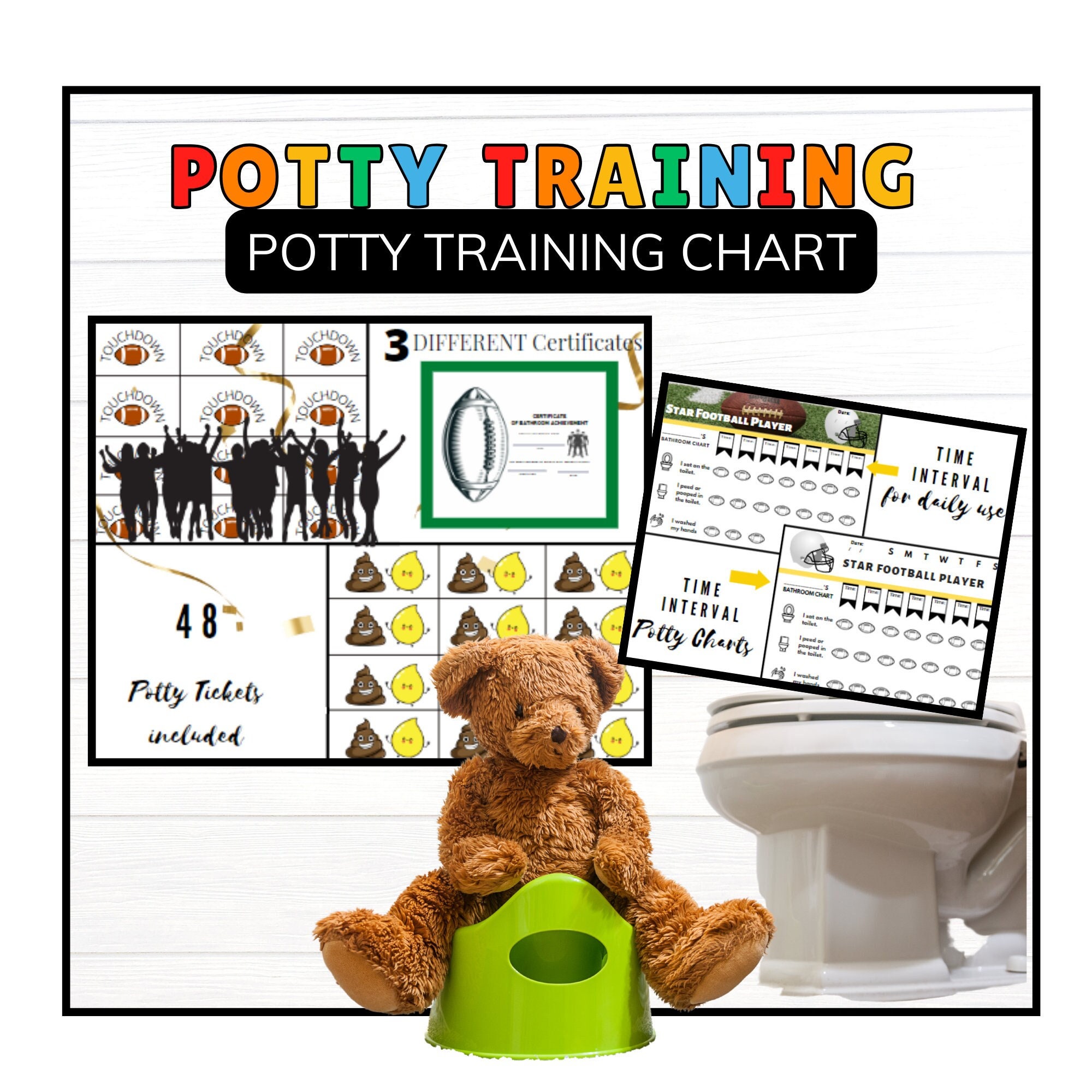 Potty Training. Potty Training Chart. Football Theme to Inspire ...