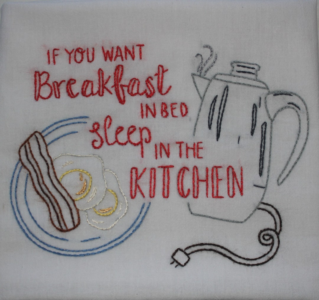 SET OF 6 Hand Embroidered Flour Sack Dish Towel. Cute - Etsy