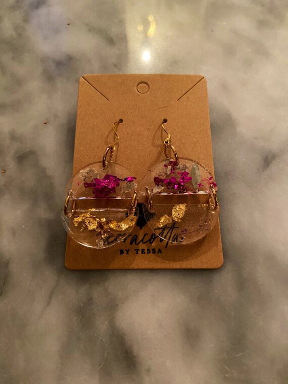 Magenta & Gold Split Discs - Etsy