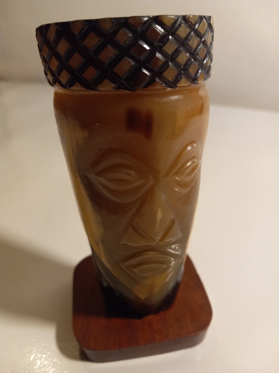 Carved Horn Face - Etsy